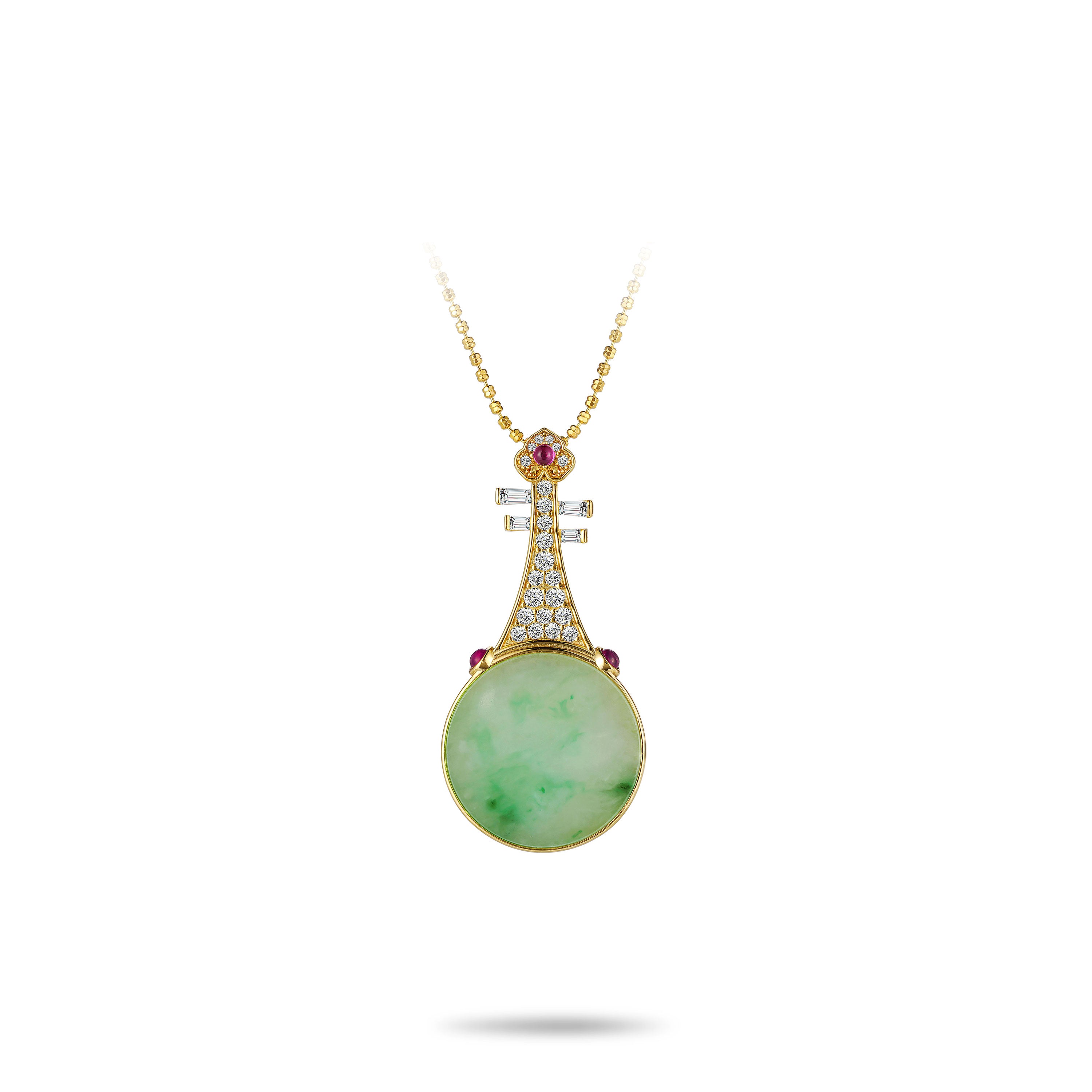 High jewelry collection: The Green Blossom Jade “Golden PIPA” Pendant ...