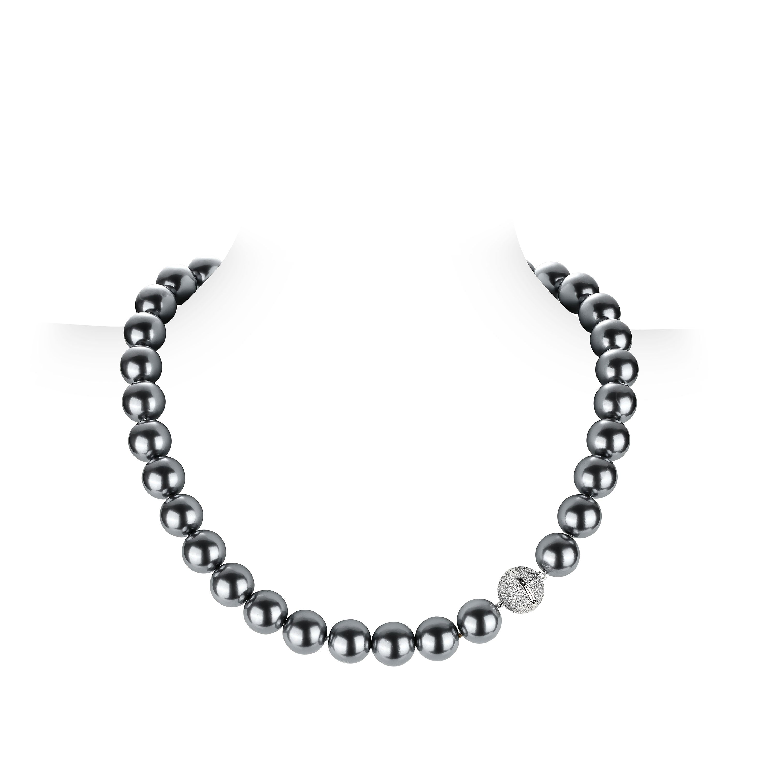 "Grey Night Pearls" Necklace (12mm pearl size) – ELSEVIER JEWELRY