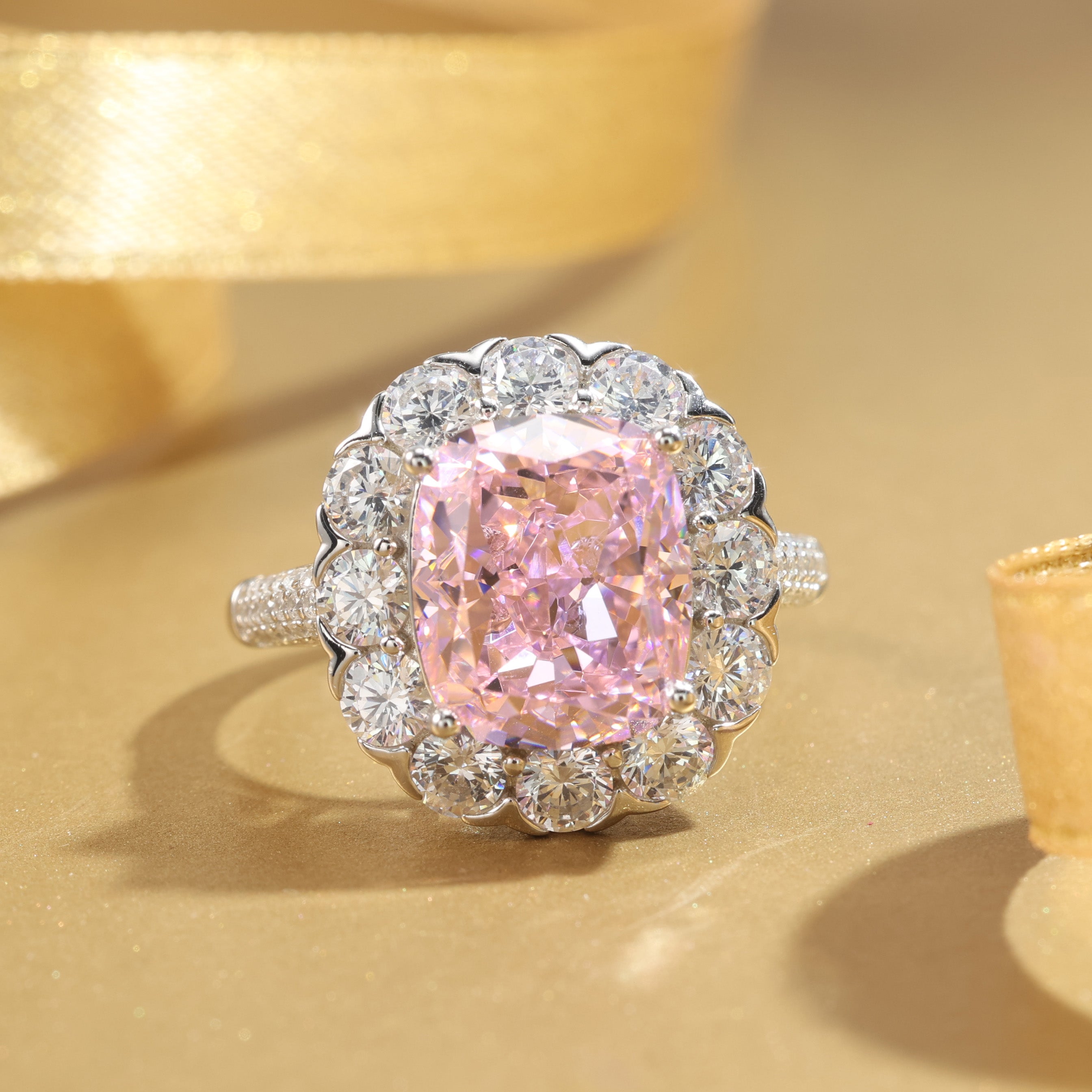 Limited edition Micro-setting Pink diamond color Lab created stones De ...