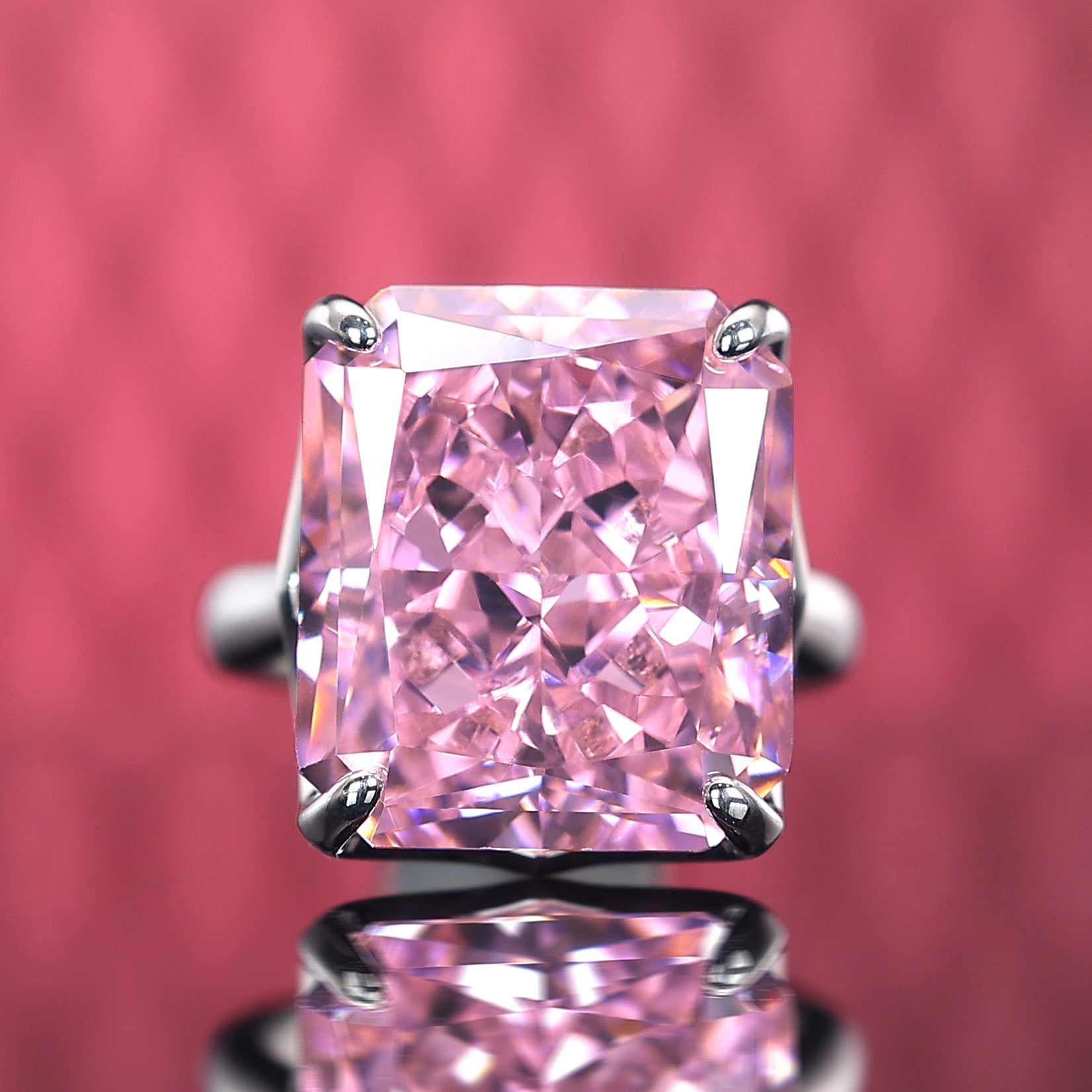 Special offer Rectangular shape Sakura pink diamond color Lab created ...