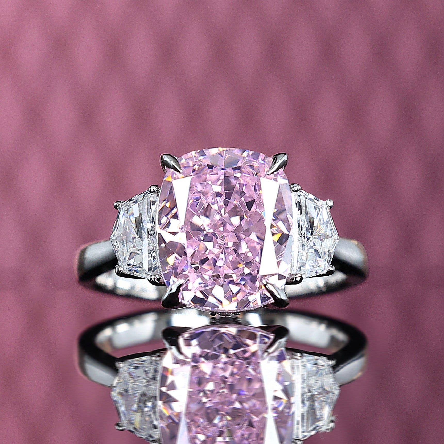 Promotional design Micro-setting Pink diamond color Lab created stones ...