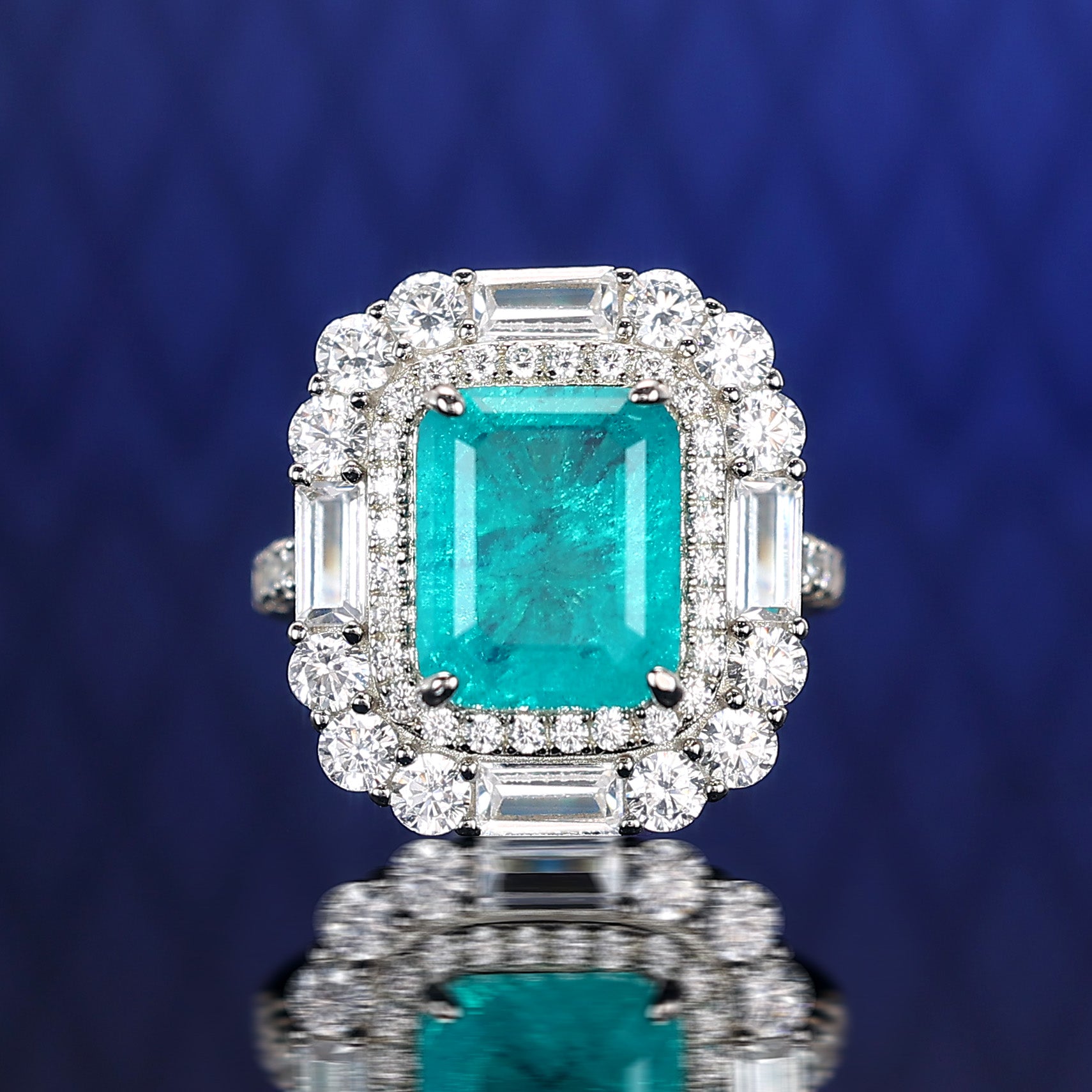 Special offer Micro-setting Paraiba color Lab created stones luxurious ...